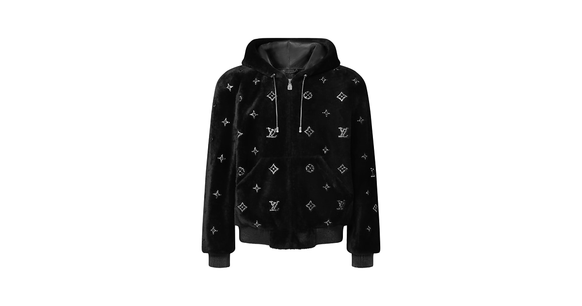 Sweat à capuche Monogram ornementé en shearling - High-End Ready-to ...