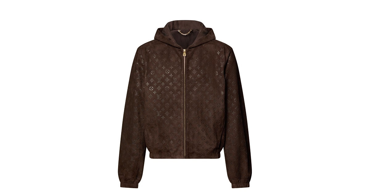 Sweat à capuche en cuir velours embossé Monogram - High-End Ready-to ...