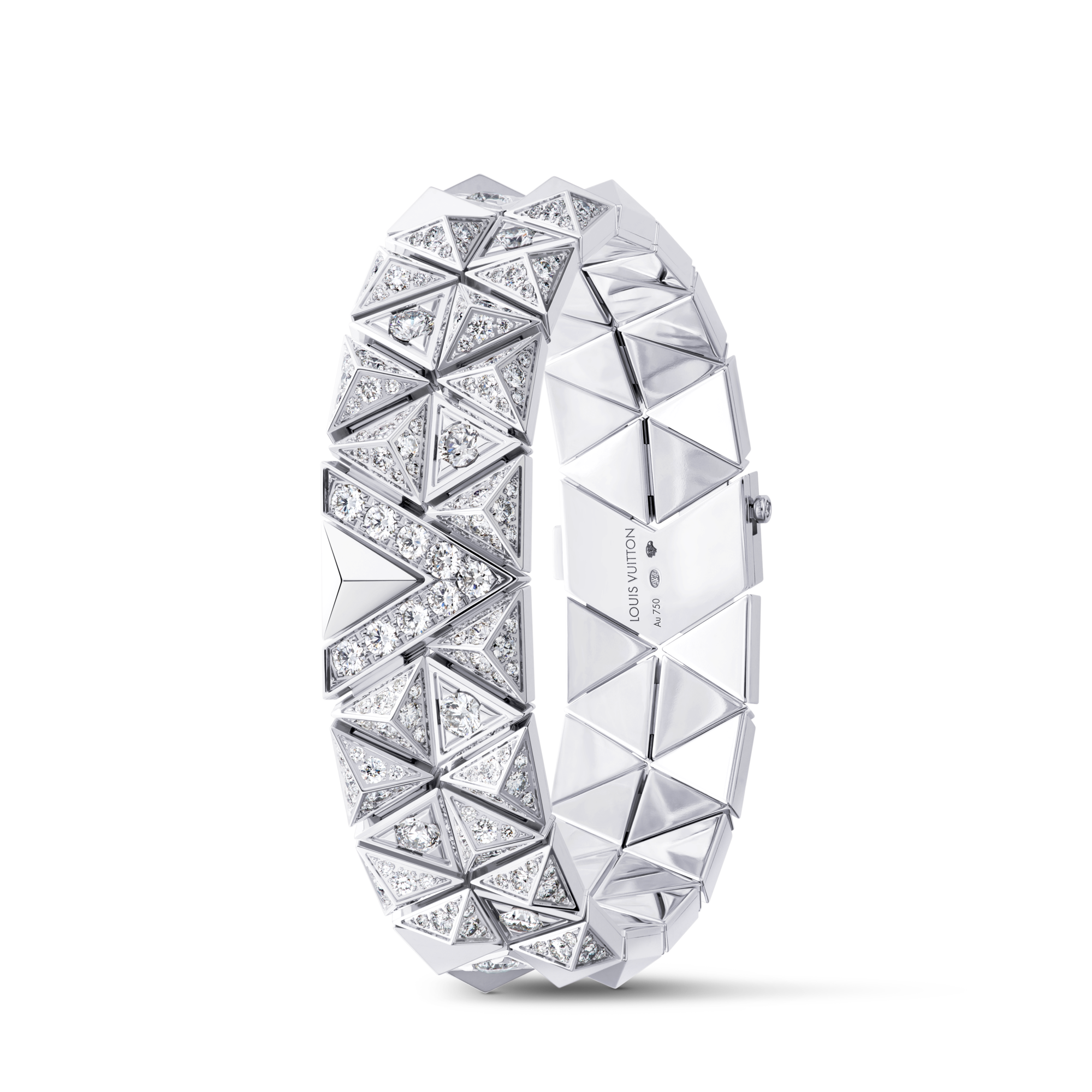 Bracelet deux rangs Pure V, or blanc et diamants - Catégories de luxe ...