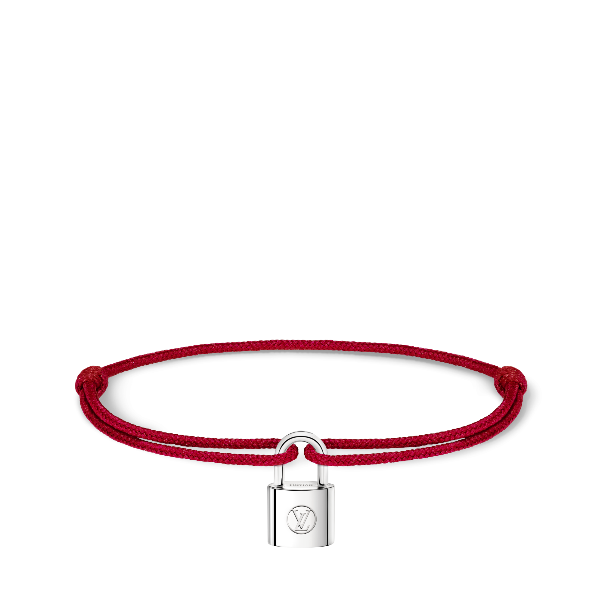 Bracelet Silver Lockit, argent sterling et cordon en polyester rouge ...