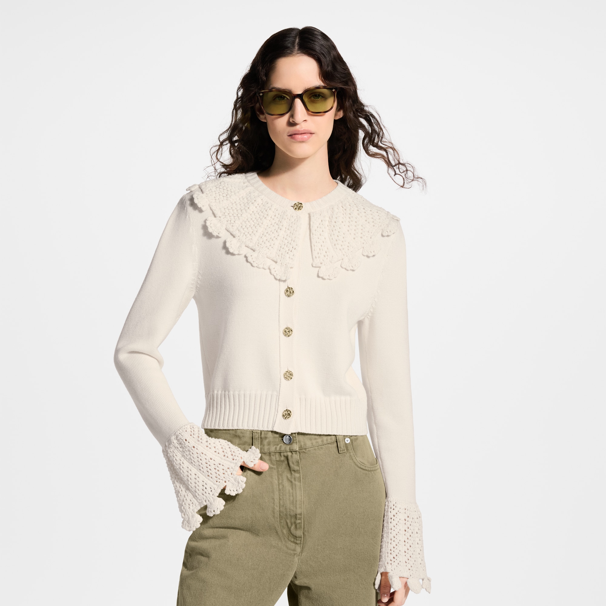 Cardigan à volants en crochet | LOUIS VUITTON