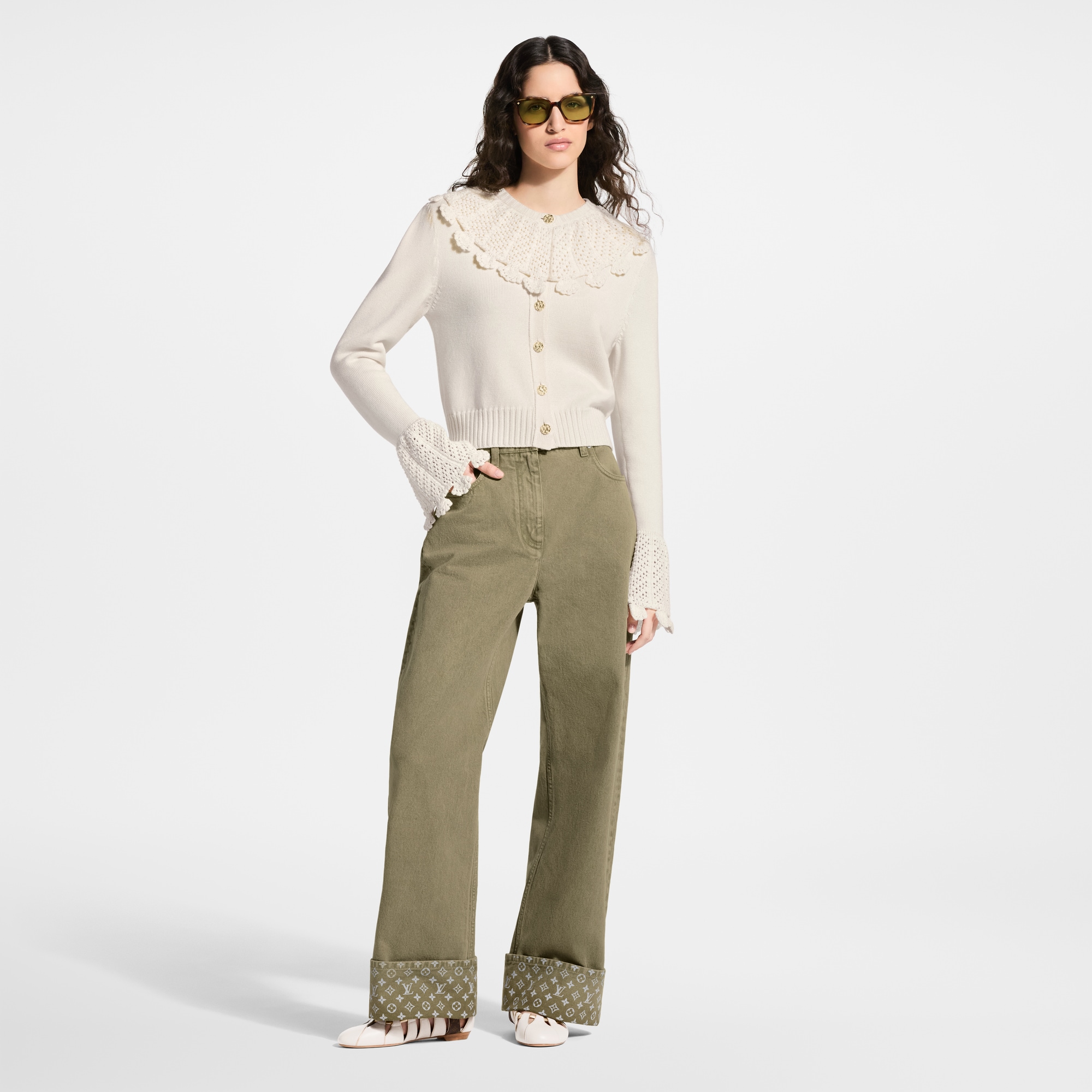 Cardigan à volants en crochet | LOUIS VUITTON