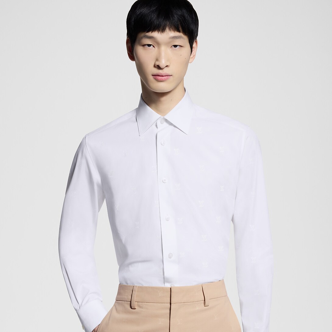 Chemise manches longues imprimée LV Blason en coton | LOUIS VUITTON