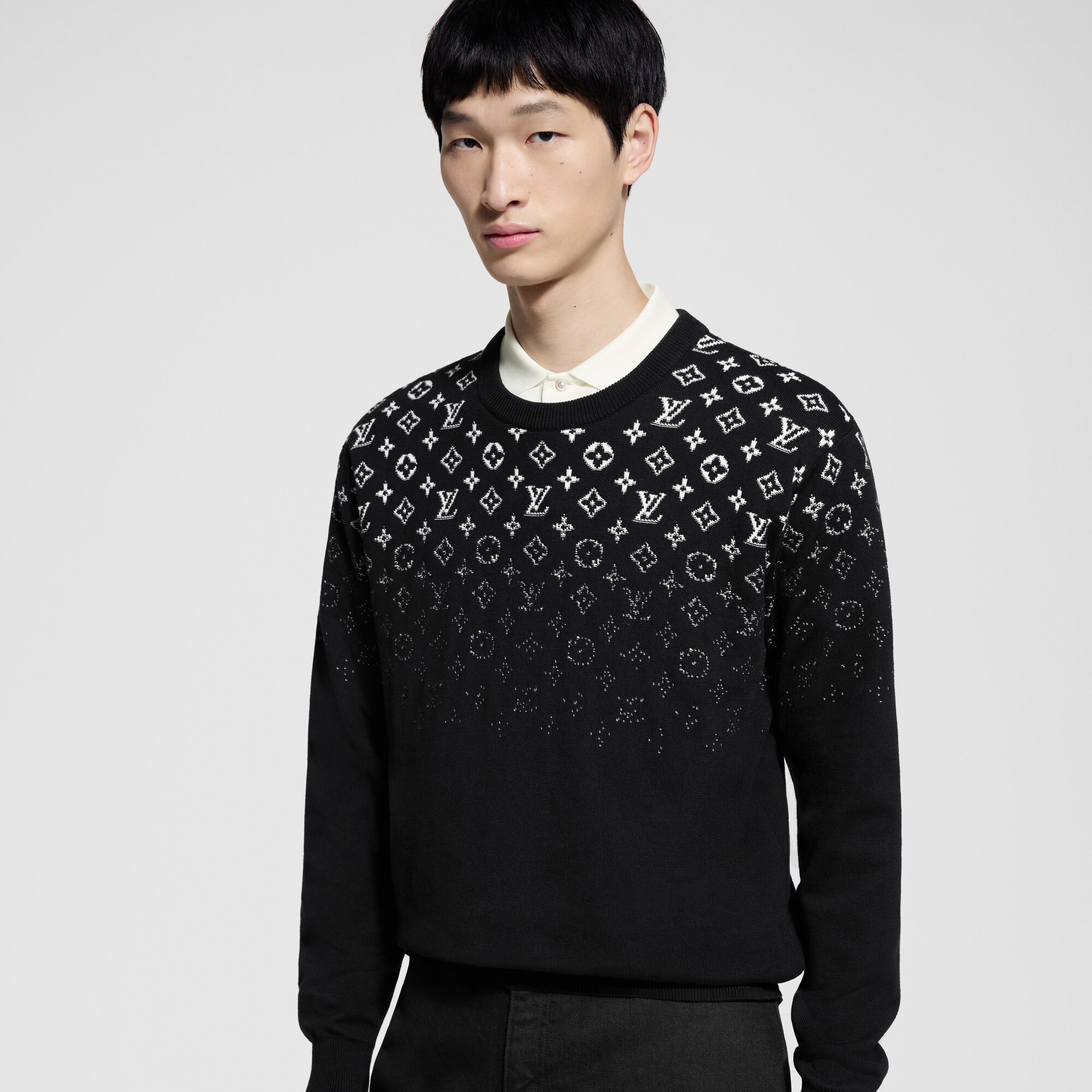 Haut à col rond en coton Monogram Gradient - Collection Pre-Fall 2024 ...