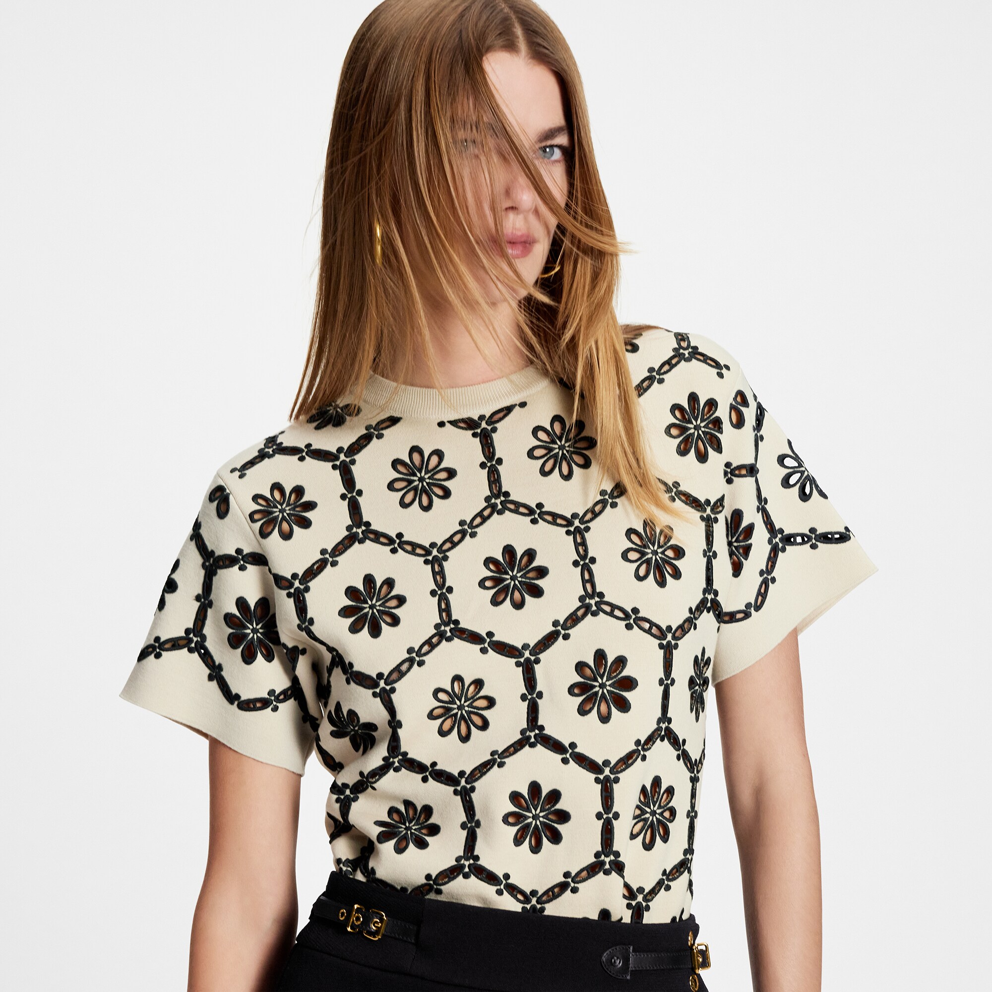 Haut en maille à broderie anglaise - OBSOLETES DO NOT TOUCH de luxe ...