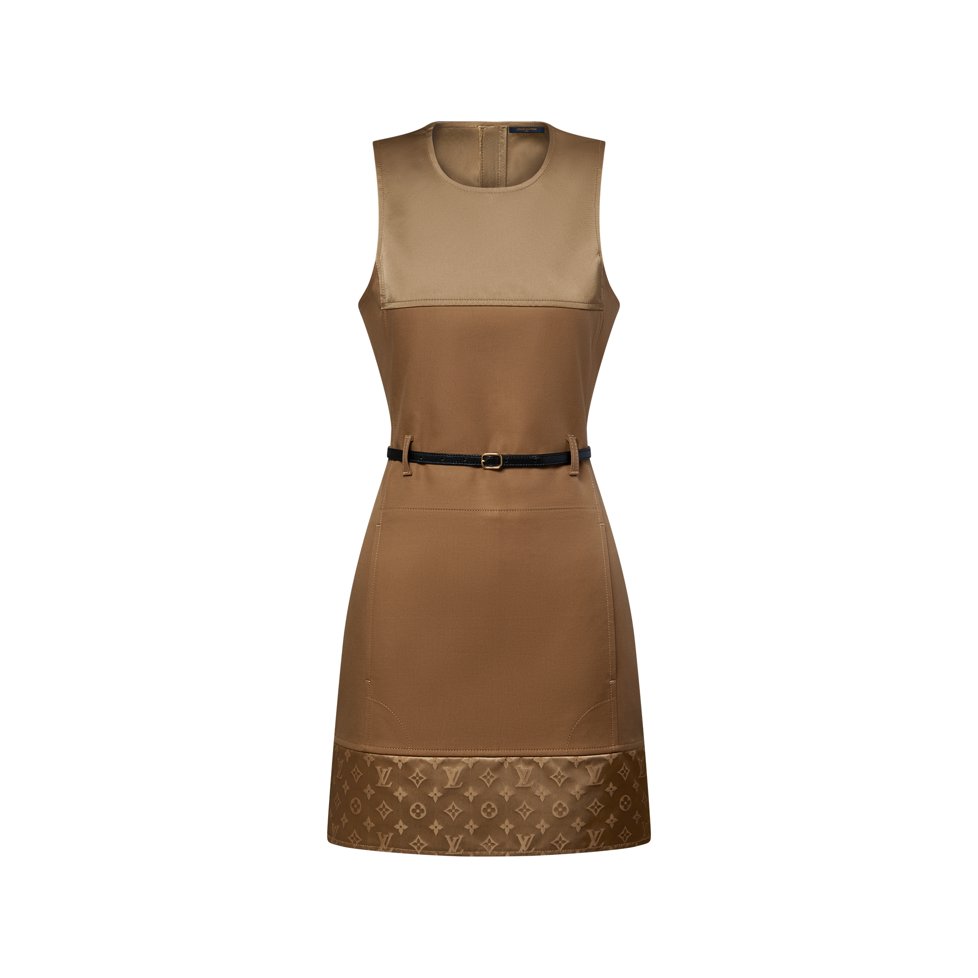 Robe bimatière à ceinture | LOUIS VUITTON