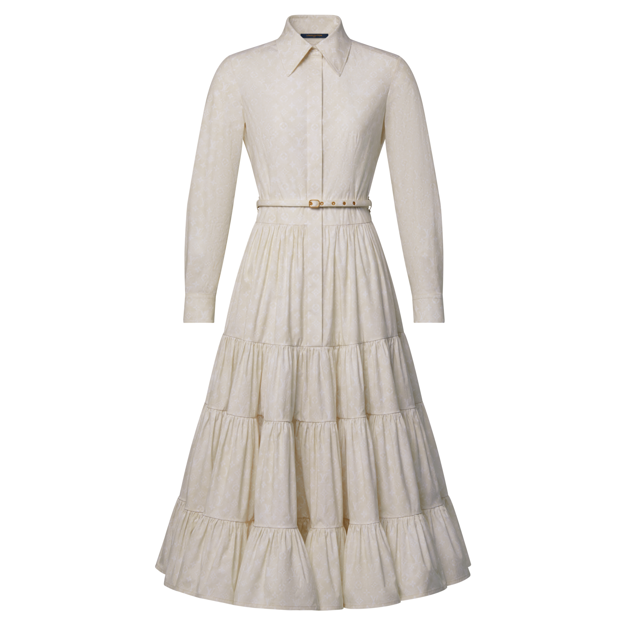Robe chemise Monogram à volants - Prêt-à-porter de luxe | Femme | LOUIS ...