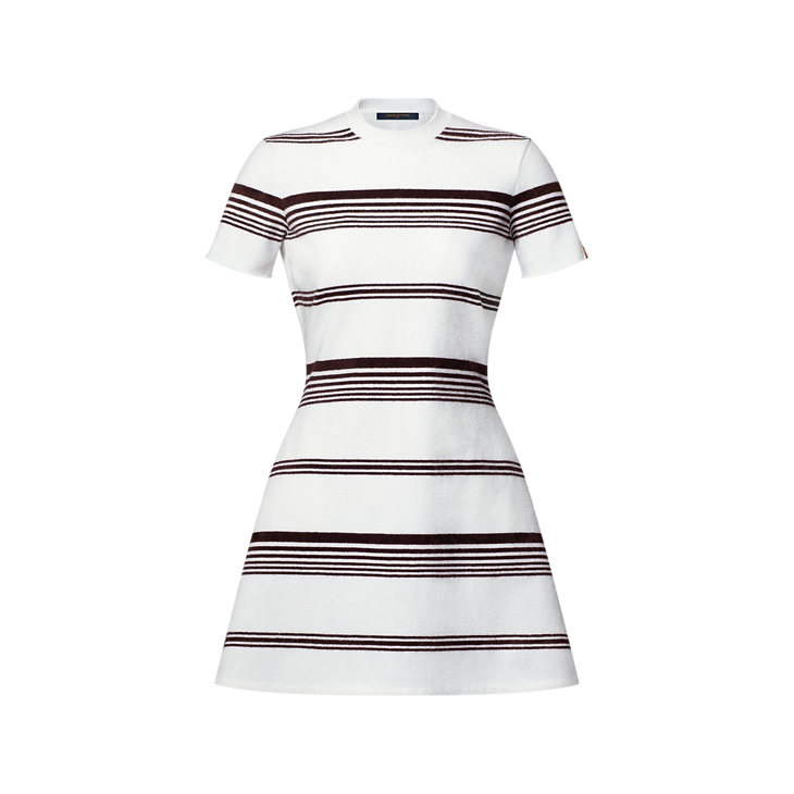 Robe patineuse rayée en maille - Prêt-à-porter de luxe | Femme | LOUIS ...