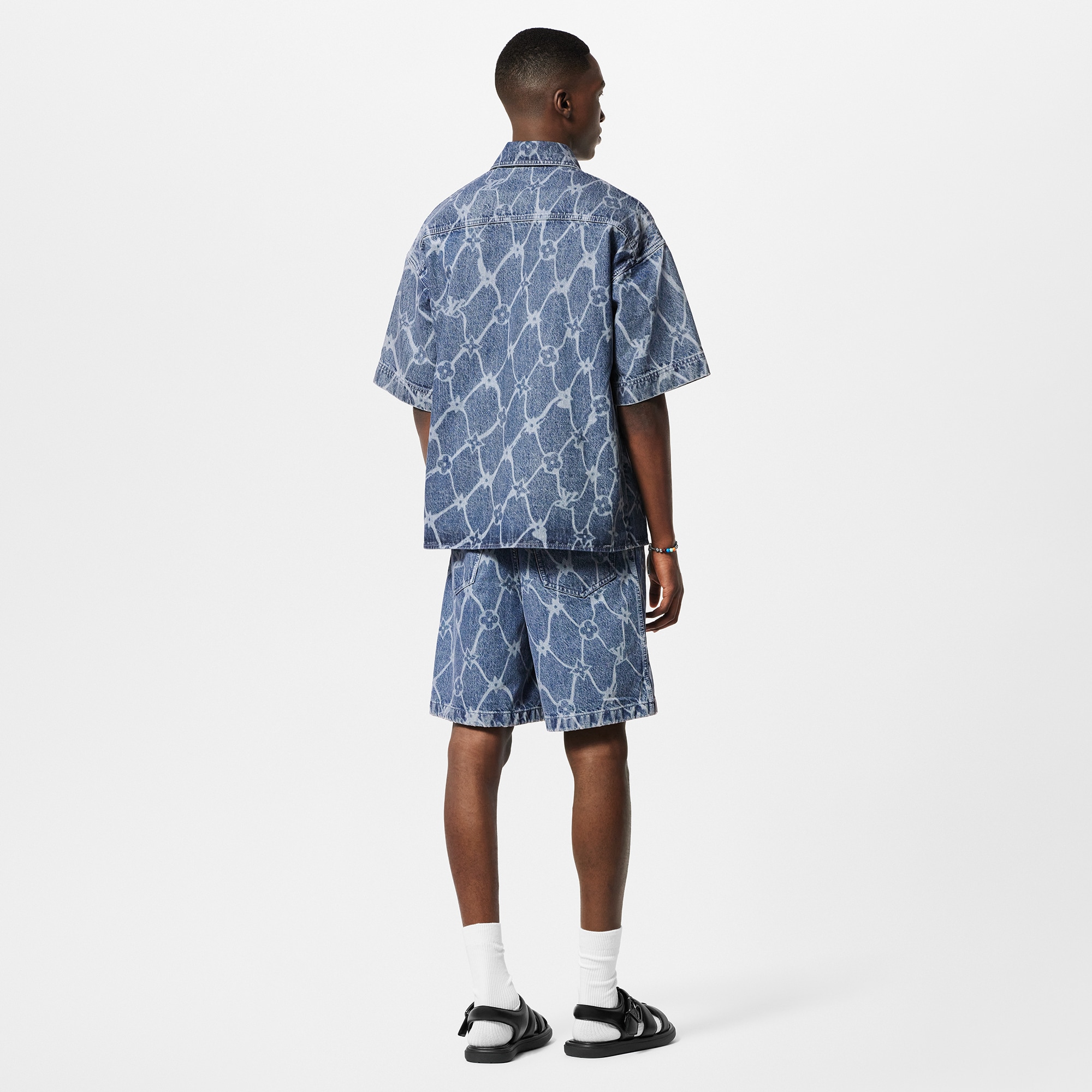 Short en denim imprimé Monogram - Prêt-à-porter de luxe | Homme 1AFQFF ...