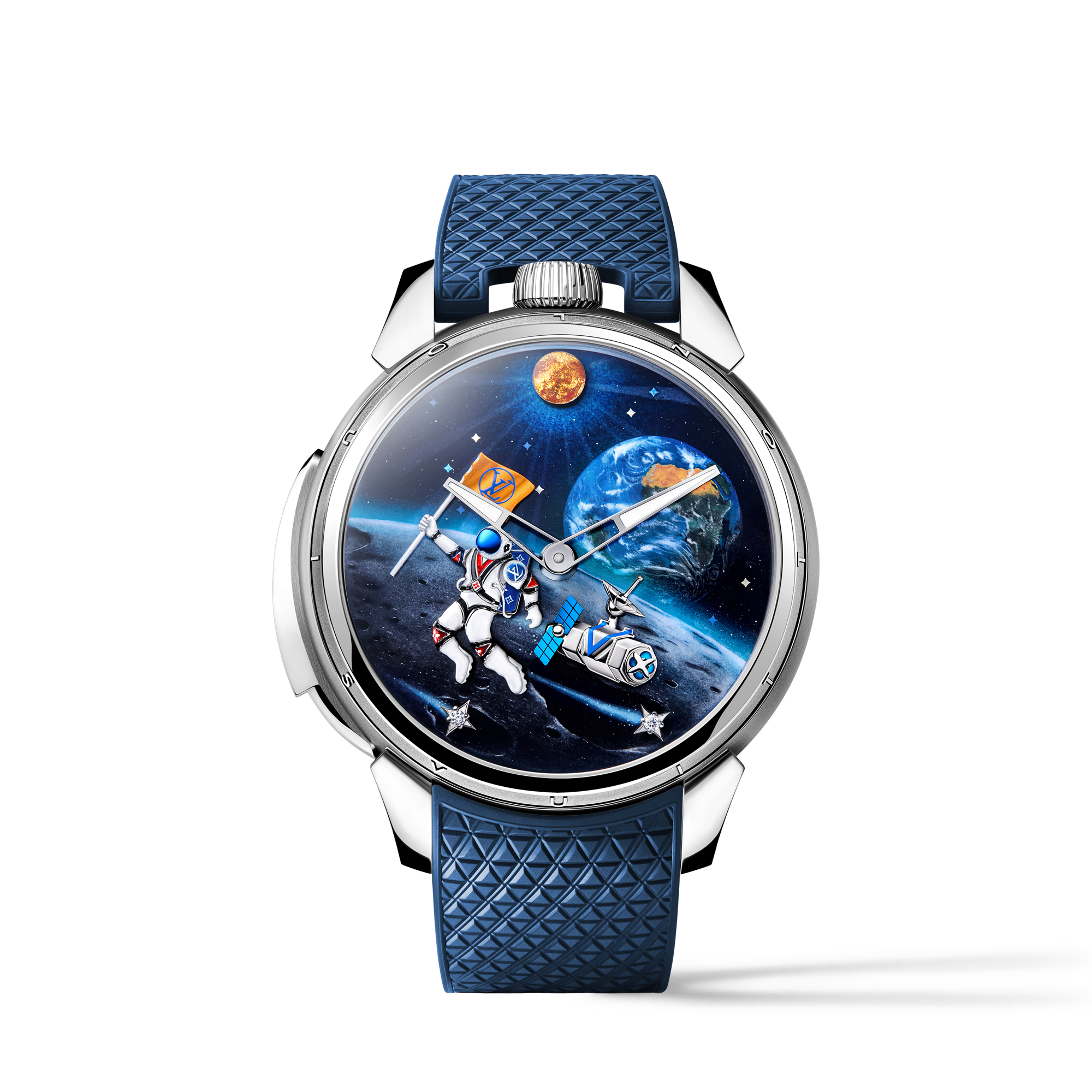 Tambour Taiko Galactique, manuel, 46,7 mm, titane et or blanc | LOUIS ...