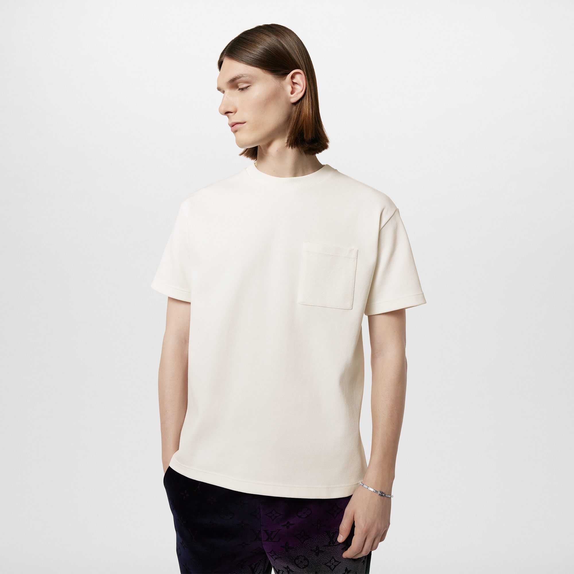 Tee-shirt en coton piqué - Prêt-à-porter de luxe | Homme 1AFBA8 | LOUIS ...