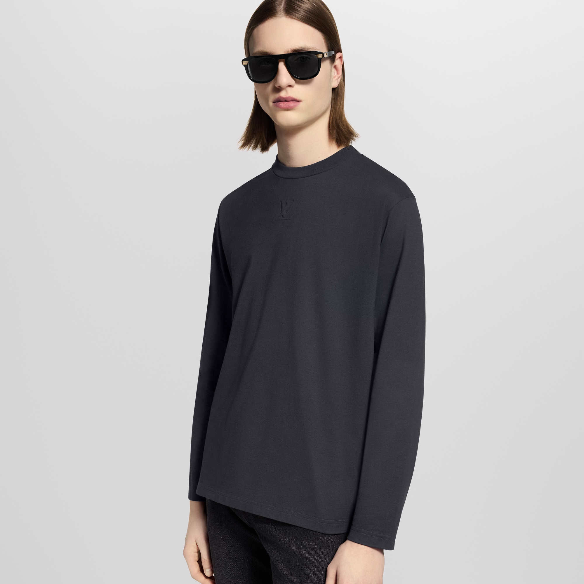 Tee-shirt manches longues embossé LV - Prêt-à-porter de luxe | Homme ...