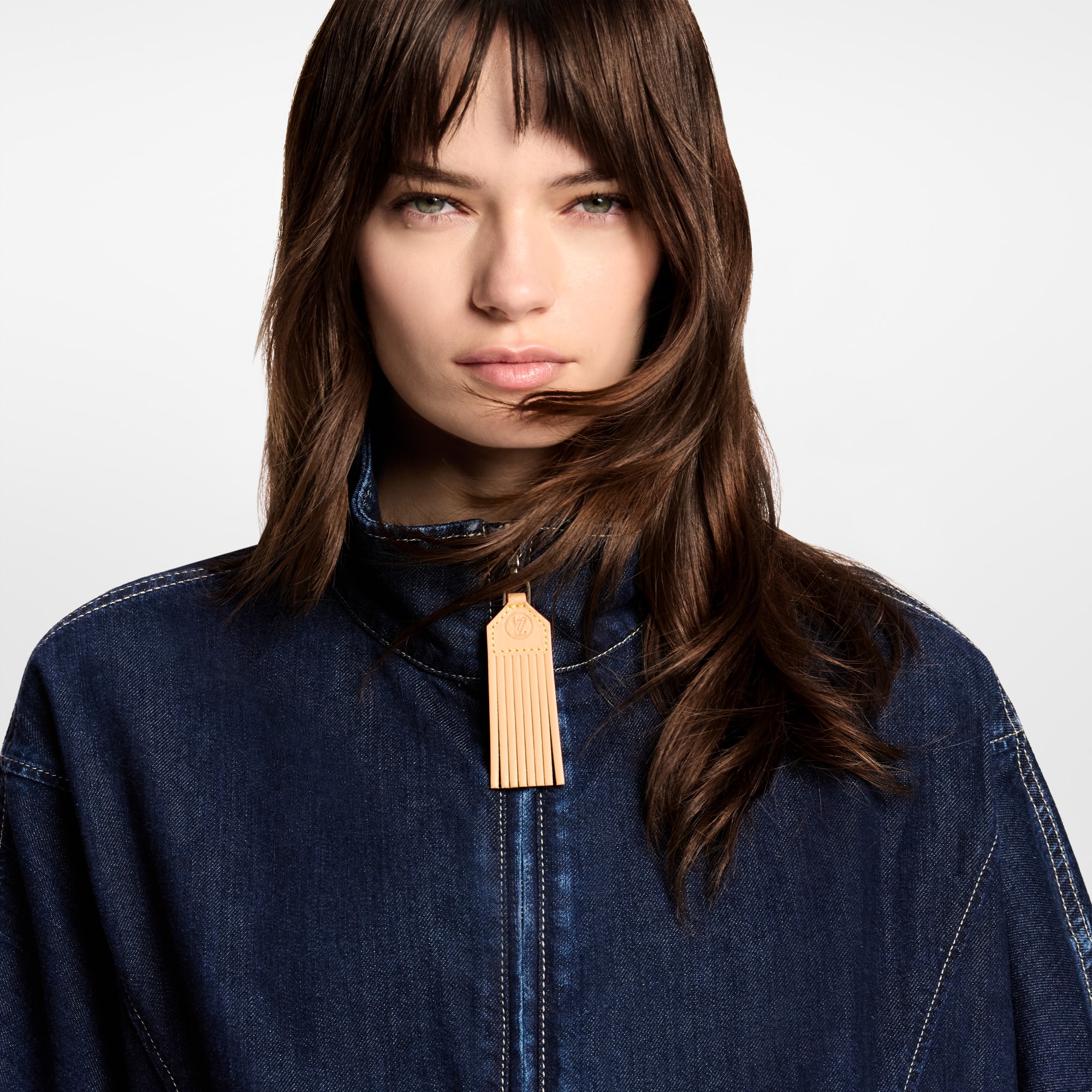 Veste à fermeture à glissière en denim - Prêt-à-porter de luxe | Femme ...
