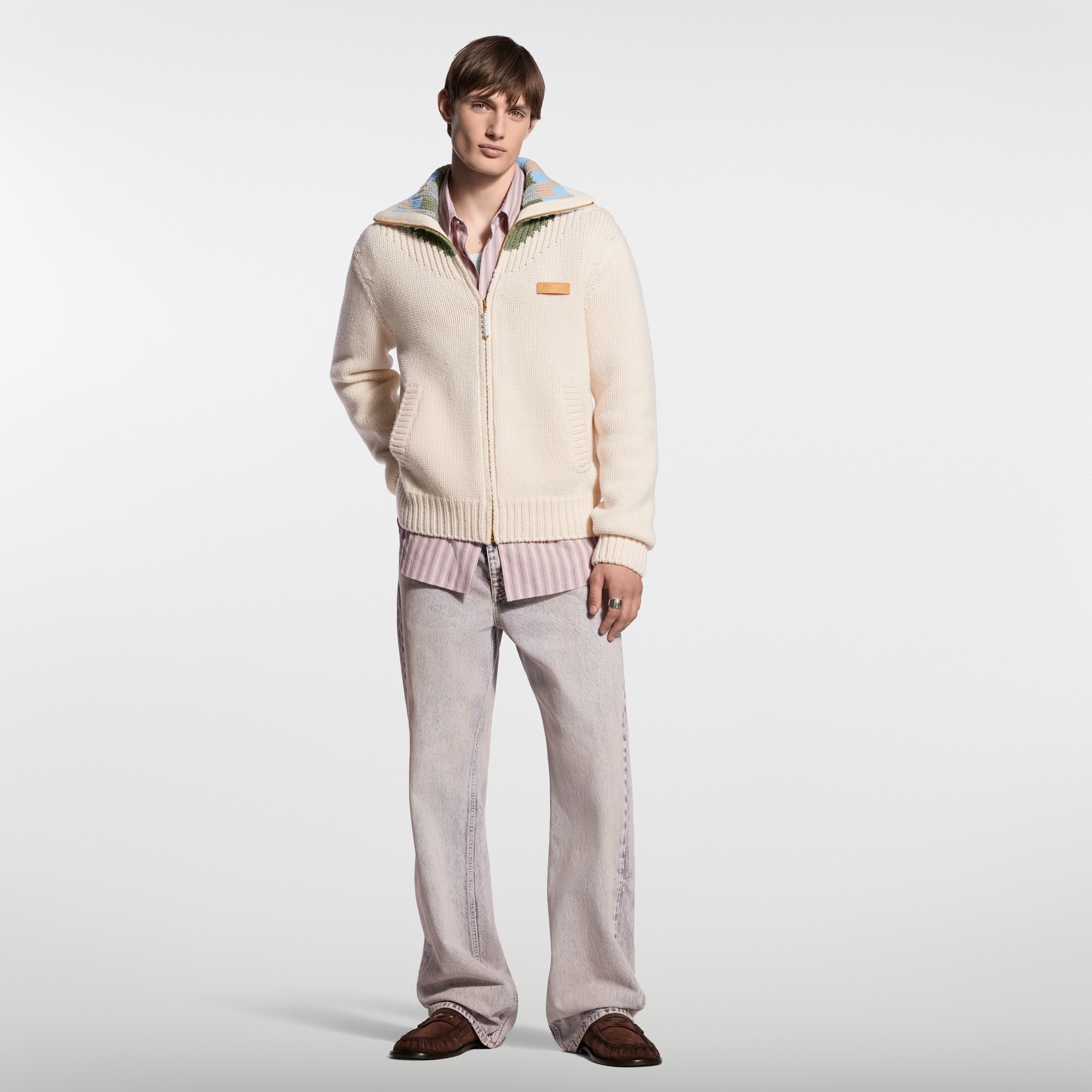 Veste de jogging zippée en intarsia - Homme de luxe | Nouveautés ...
